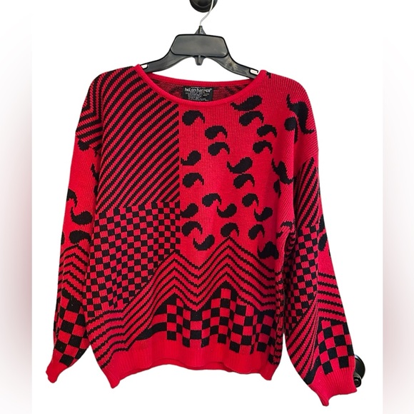 helen harper | Sweaters | Vintage 8s Retro Helen Harper Black Red ...